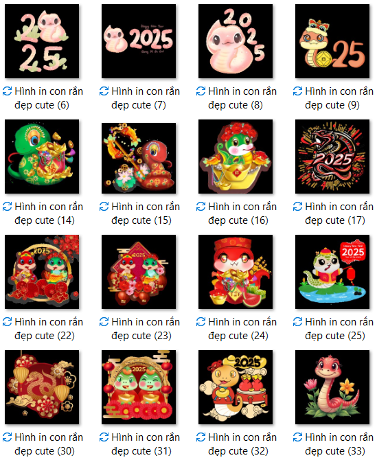 Hình in con rắn đón tết 2025